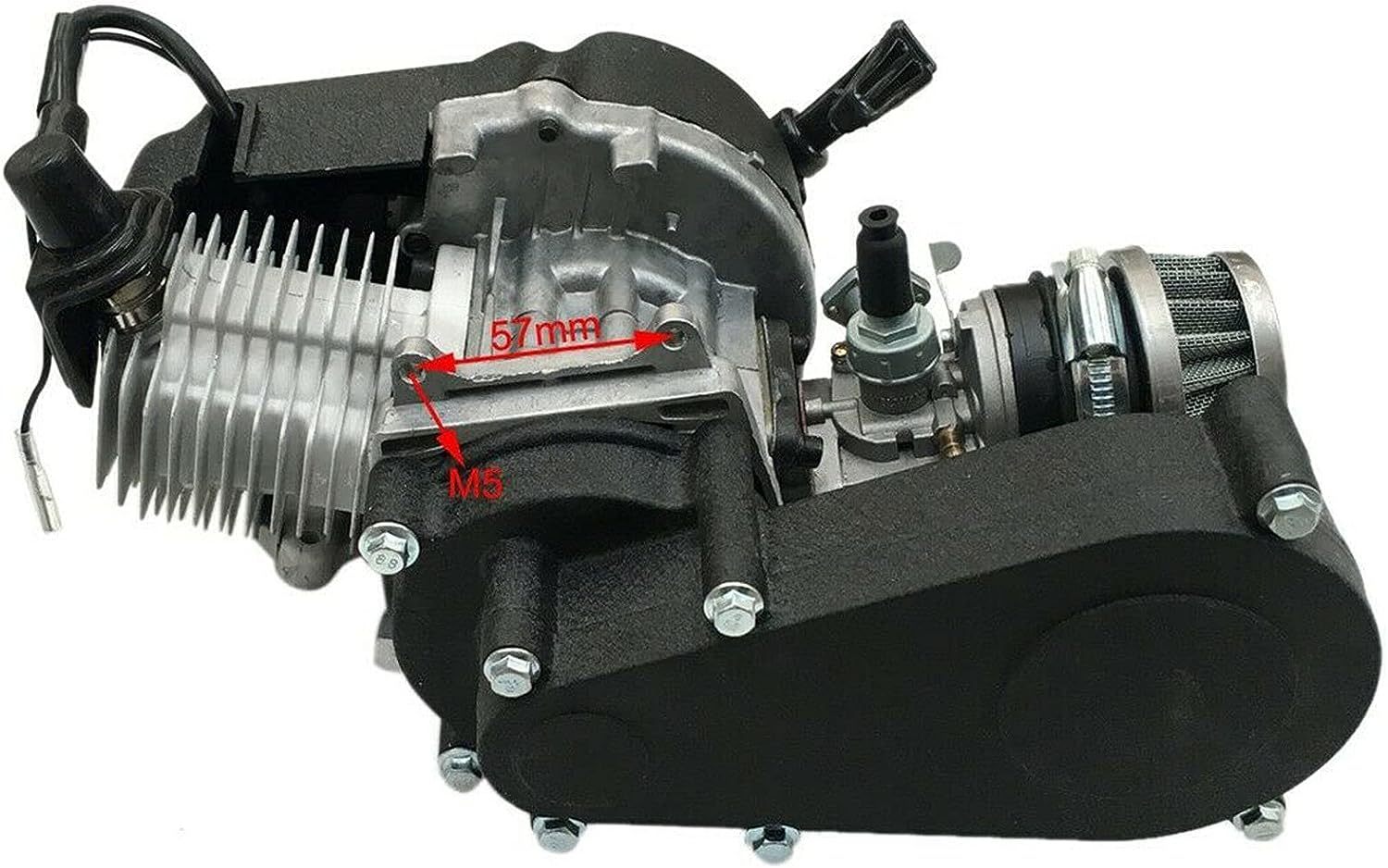 49CC 1.3HP Replacement Engine Motor Kit, 2 Stroke Single Cylinder ...