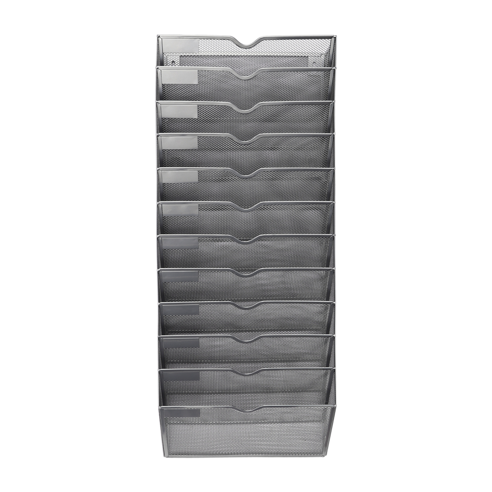 12 Tier A4 Mesh in Tray Wall Pocket File Holder Mail Organiser Magazine ...