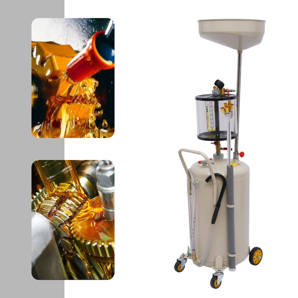 17.6 Gallon Waste Oil Change Tank Portable Air Operated Fluid Drain ...
