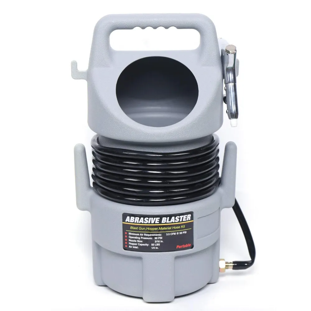50LB Mobile Sandblaster Sandblaster Set Compressed Air Sandblasting Gun