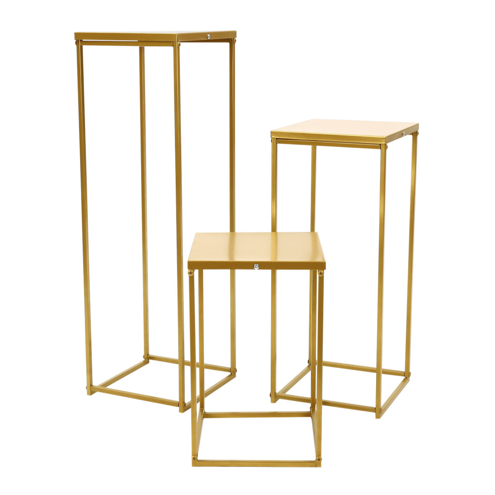 Gold Metal Flower Stand Rectangular Rack For Wedding Table Centerpieces ...