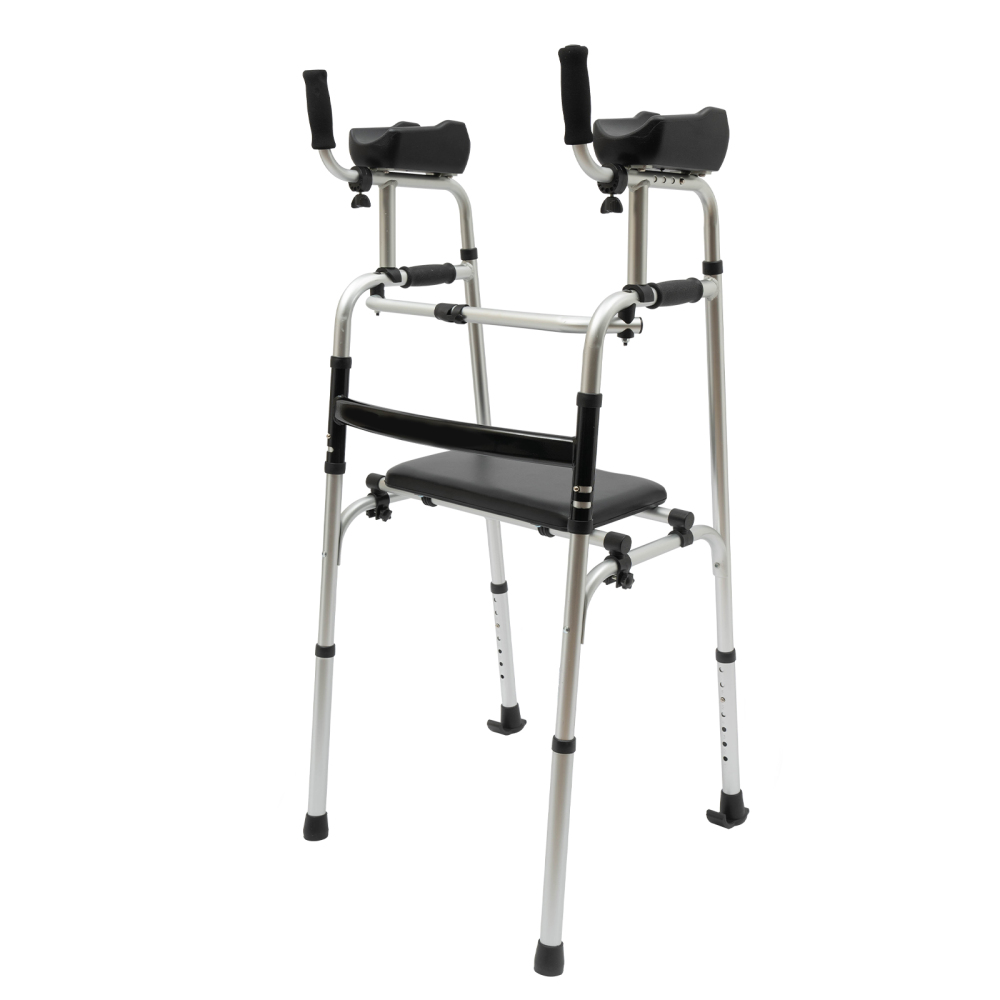 Stand Upright Rollator Walker Folding Lightweight Aluminium Walking ...