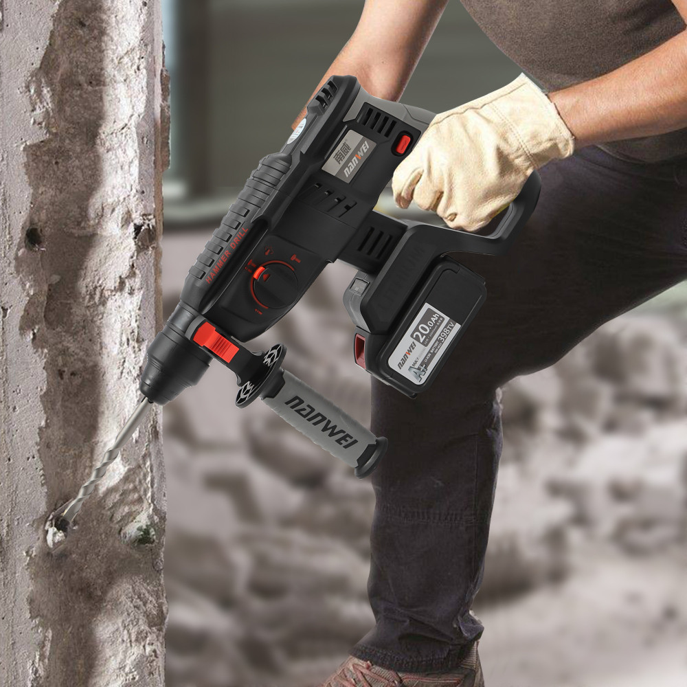 Cordless Rotary Hammer Drill SDS-Plus 1200W Electric Power Battery ...