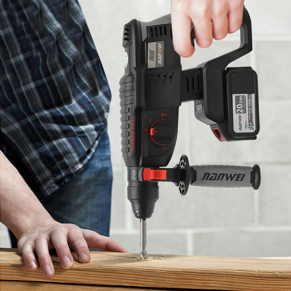 Cordless Rotary Hammer Drill SDS-Plus 1200W Electric Power Battery ...
