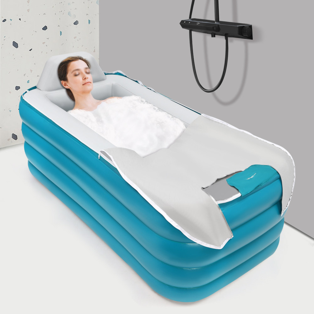 PVC Inflatable Bathtub Free Standing Portable Foldable 4-Tier Adult Spa ...