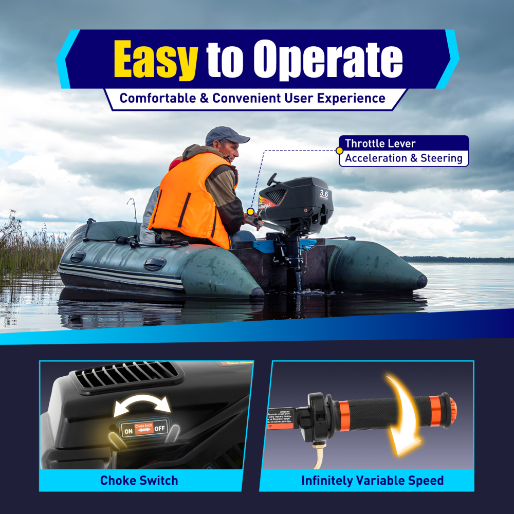 2-Stroke 3.6 HP Outboard Engine Boat Engine Engines Inflatable Boat ...