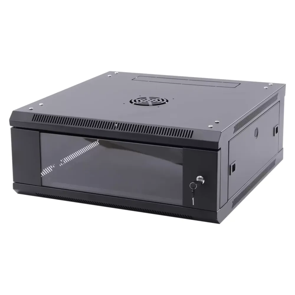 4U Wall Mounted Data Cabinet Server Rack, PDU Comms Network Patch Panel ...